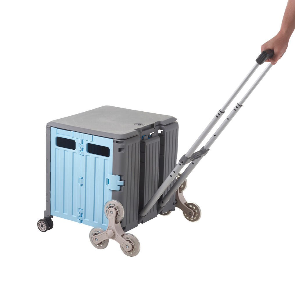 Proplaz Folding Box Truck Blue/Grey - Stairclimber Wheels 35kg