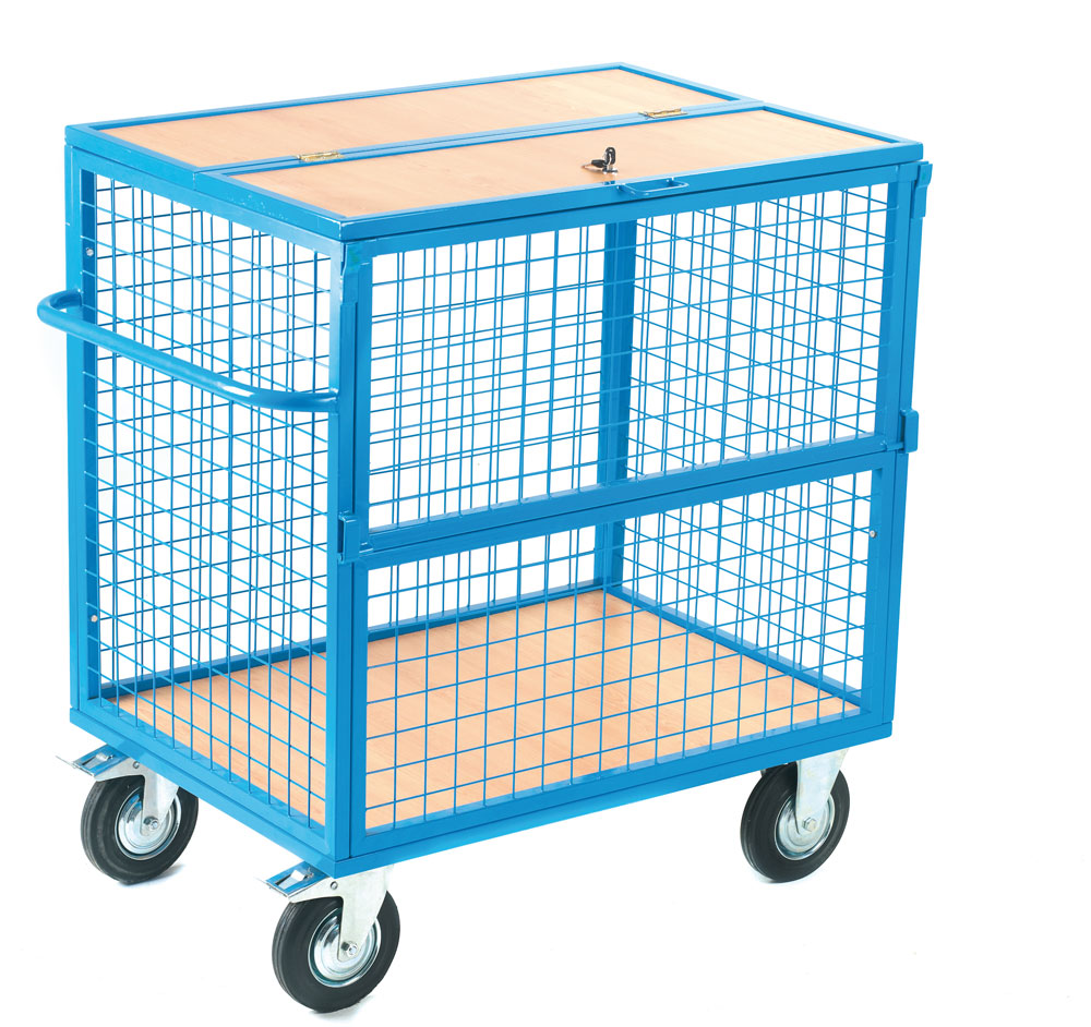 Security Trolley GIS71M | Mesh Sides & Half Drop Front (UK)