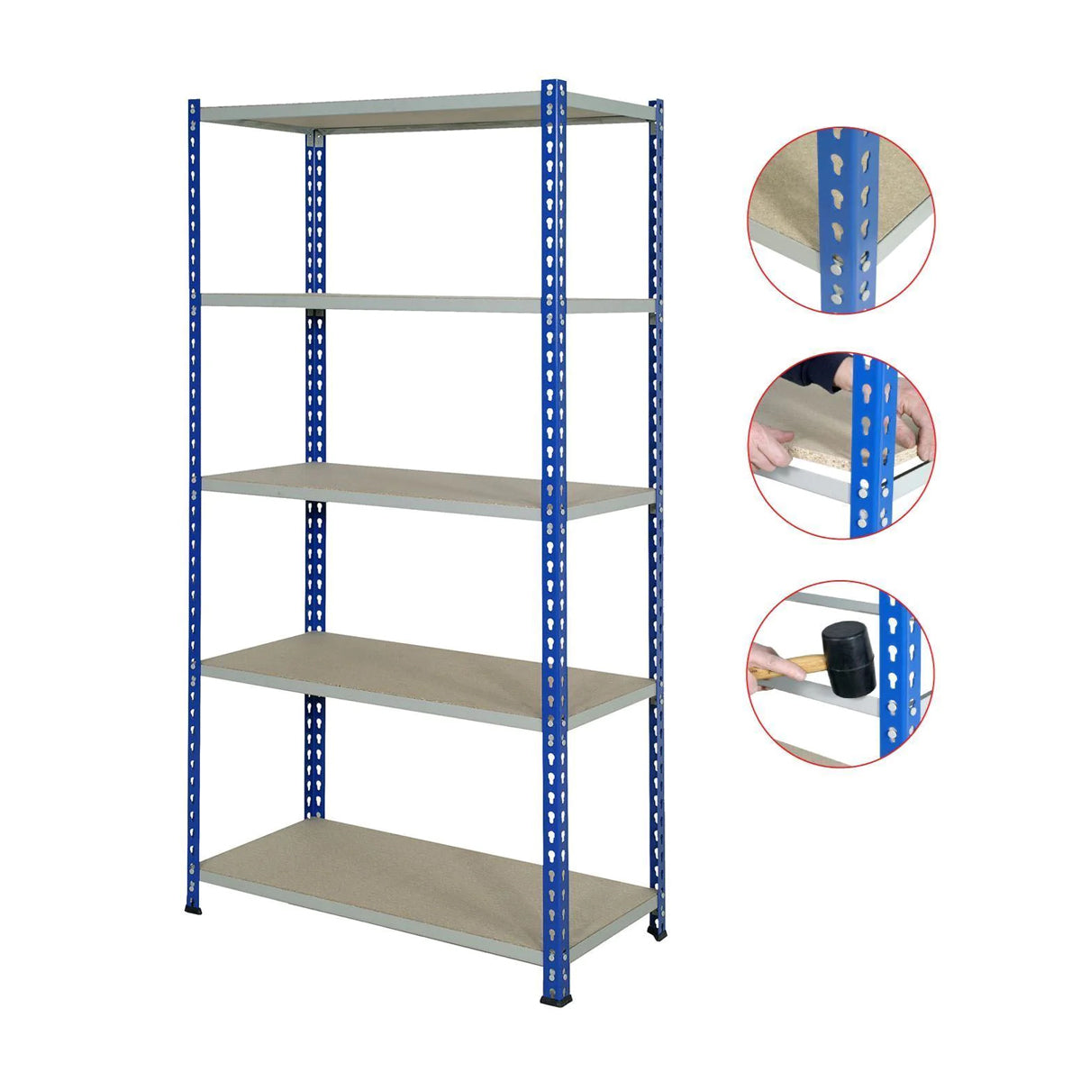 J Rivet Shelving with MFC Shelves - Durable Storage Solution