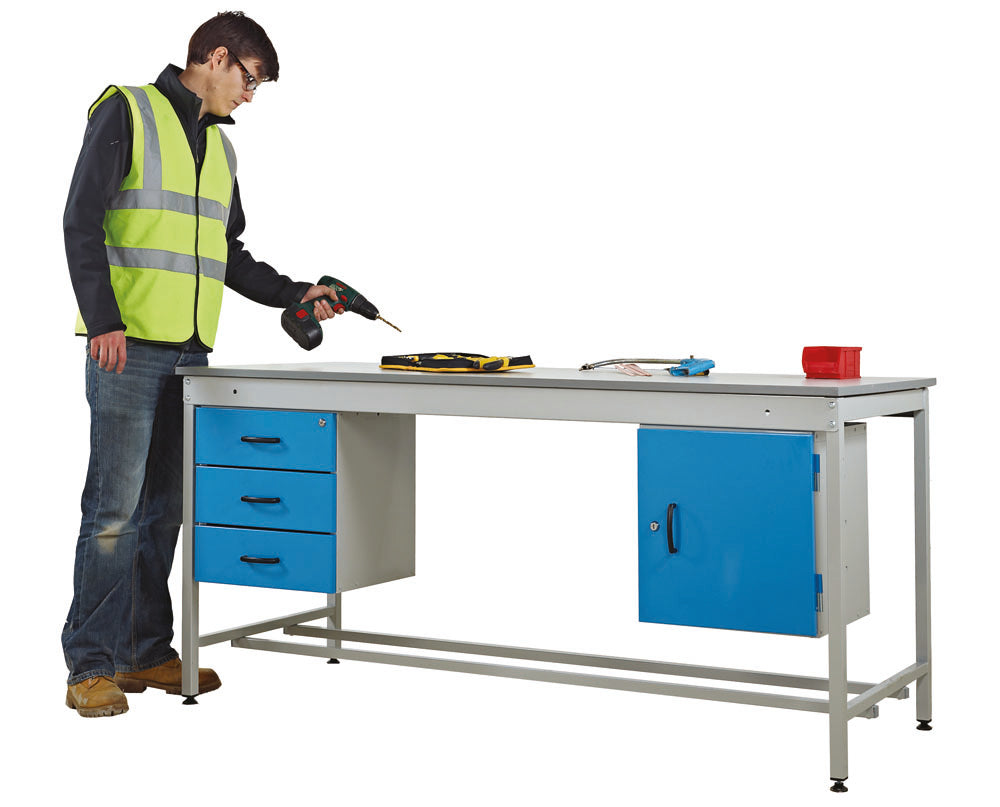 Taurus Utility Workbench with Triple Drawer & Cupboard